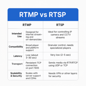 RTMP vs RTSP: 5 Key Differences, Pros & Cons, and Use Cases