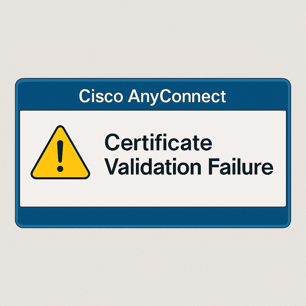 Cisco AnyConnect Certificate Validation Failure | 2025