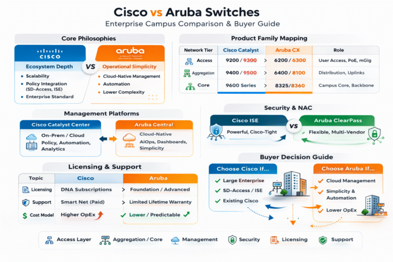 Cisco vs Aruba Switches: Enterprise Comparison Guide