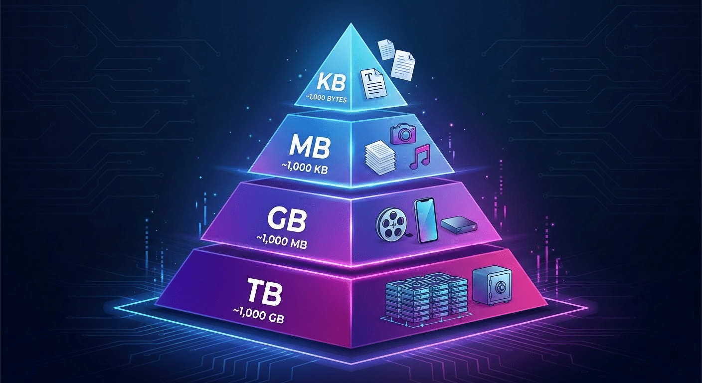 KB vs MB vs GB vs TB: Which Is Bigger? Order and Conversions