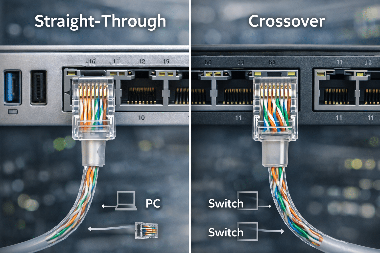 Straight Through Cable: Color Code, Uses, and Crossover