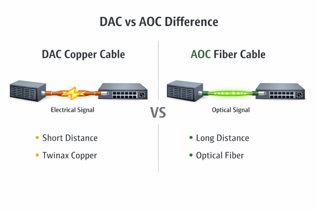 Cisco DAC vs AOC Cable: Distance, Power & Data Center Guide