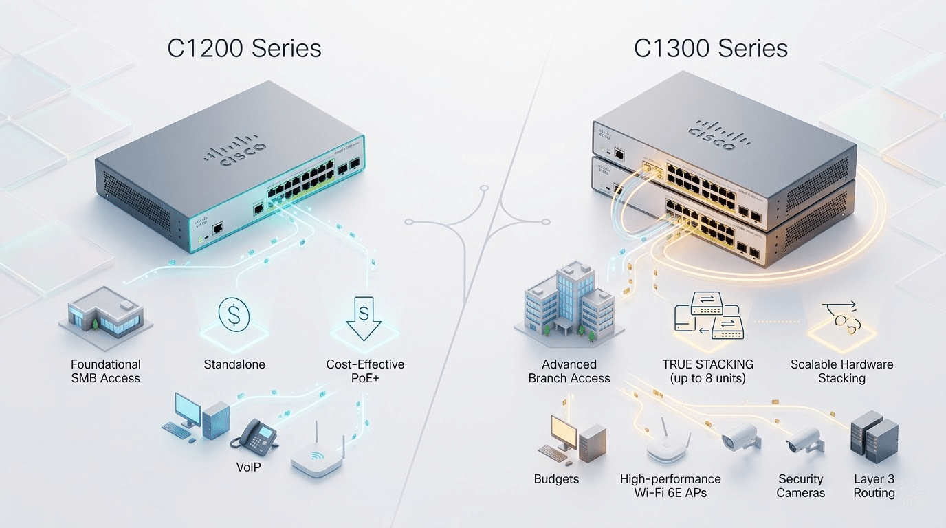 Cisco C1200 vs C1300 for Small Offices: How to Choose